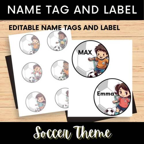 Editable Soccer Theme Name Tags and Labels | Locker Labels | Cubby Tag