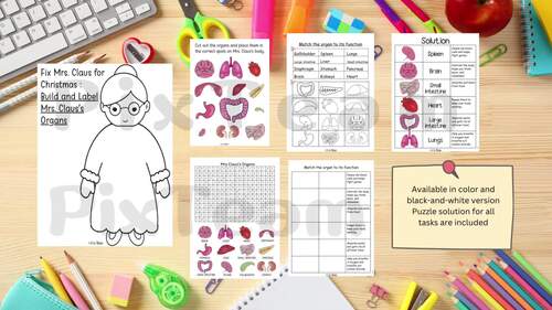 Fix Mrs. Claus for Christmas, Anatomy, Human system by PixTeam | TPT