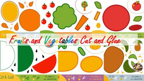 Science Fruits and Vegetables Cut, Paste and Glue by Me The Helping Teacher