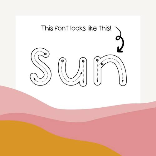 Tracing Letters Font with Directional Arrow or Guides - Diary Tracing Kids