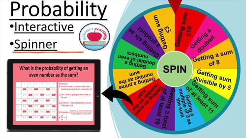 Probability Interactive Spinner Game-No Prep Print Needed, Everything ...