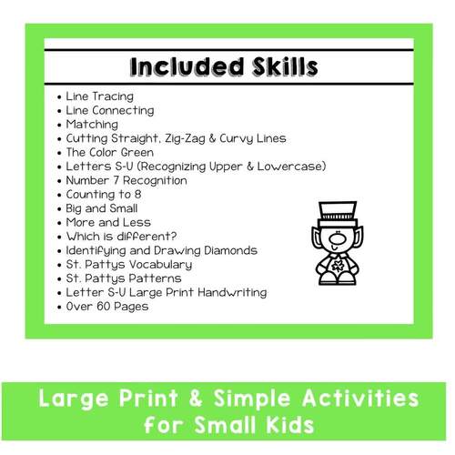 Preschool Age 3 March No Prep Packets St.Patrick's Day Preschool Pre-K ...