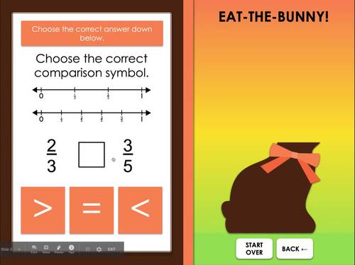 Easter Comparing Fractions Digital Math Game for Google Slides