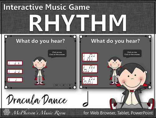 Halloween Music Half Notes Interactive Rhythm Game {Dracula Dance}