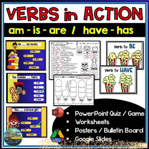 Verbs in Action: 'To Be' and 'To Have | PowerPoint | Worksheets ...