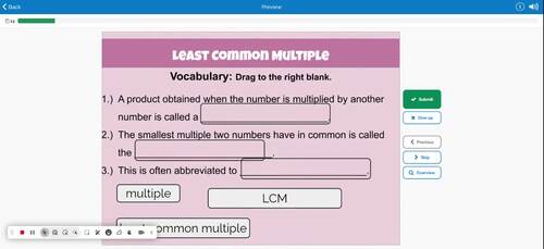 6th Grade Least Common Multiple Boom Deck 6.NS.4 by Math Mom Repeat
