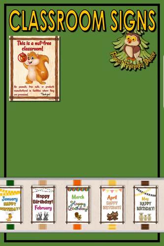 CLASSROOM MANAGEMENT Signs Procedures Editable Forest Theme by Barbara ...