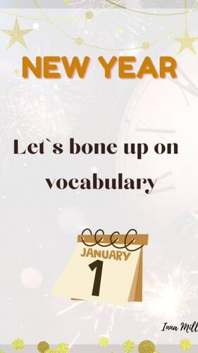 New Year Vocabulary Worksheet + Activities by Inna Mill ESL Lesson Plans