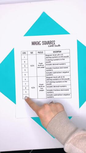 Magic Squares - Leveled Math Challenge by Treetop Teaching | TPT