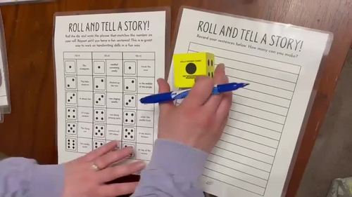 Roll and Write a Story Handwriting Worksheet | Zoo Animal Themed | OT