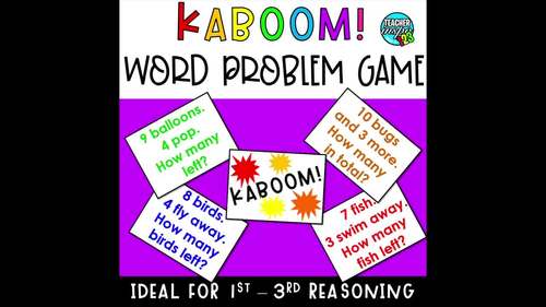 Daily Math Word Problems Addition and Subtraction Within 20 Task Cards