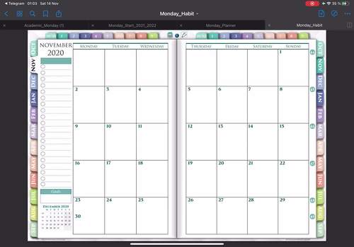 Digital PDF Weekly Planner for iPad pro air mini by Digital Planner