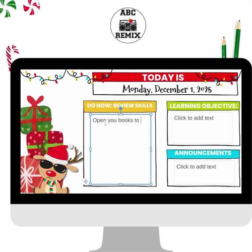 December Calendar 2025 Daily Agenda Slides Christmas Morning Winter ...
