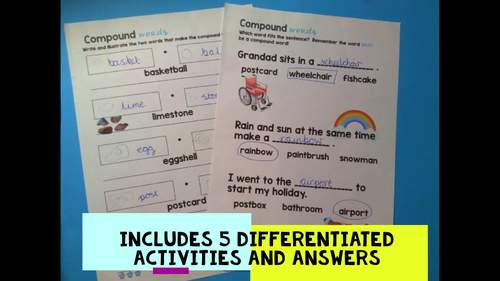 Compound words mixed activities by Zoe Did That | TPT