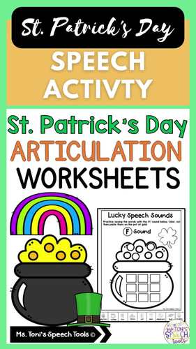 St. Patrick's Day Printable Articulation Worksheets | No Prep Speech ...
