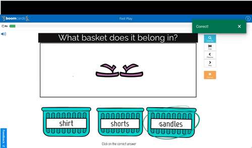 Summer Vocational Sort the Laundry (word to picture) Life Skills Boom ...