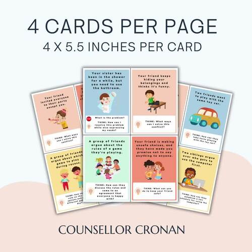 Conflict resolution reflection cards. Social skills. Friendship lessons ...