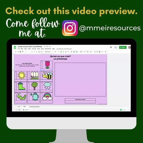 Qu’est-ce que c’est? | Le printemps | French Spring Vocabulary | Pixel ...