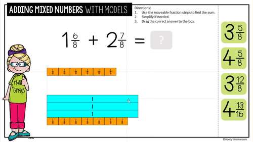 Adding Mixed Numbers Using Google Slides by Hooty's Homeroom | TpT