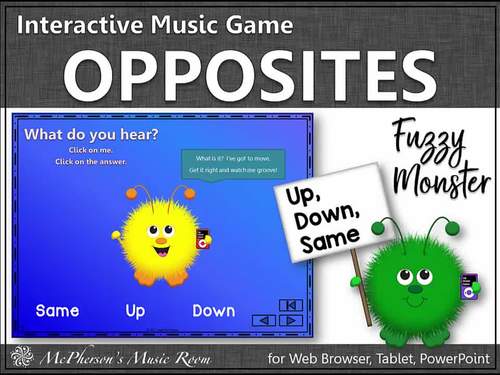 Melodic Direction Up Down Same Interactive Music Game {Fuzzy Monsters}