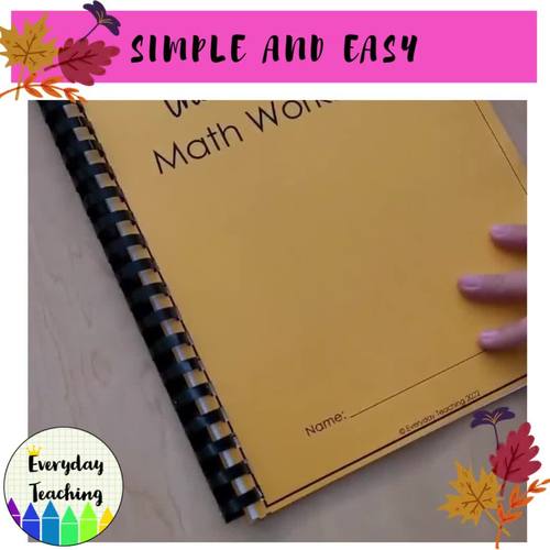 Thanksgiving Fall Math Worksheets (K-2): Special Education, Autism