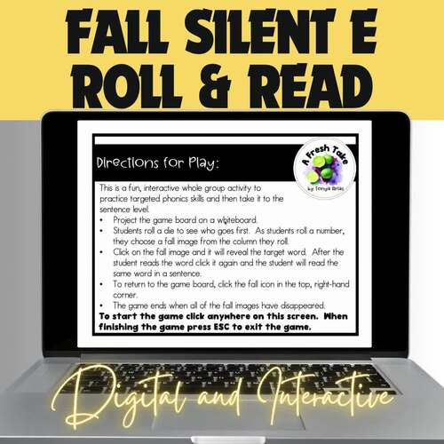 Fall Roll & Read Multisyllabic Silent E Words & Sentences Digital ...