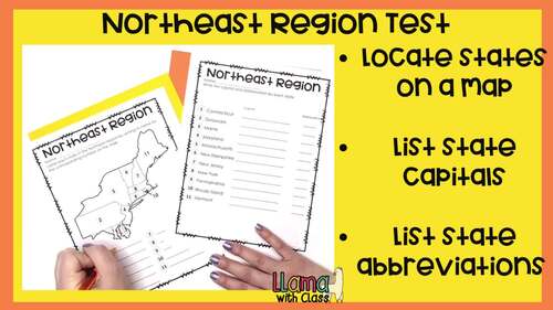 Northeast States and Capitals Quiz Includes Map + Abbreviations ...