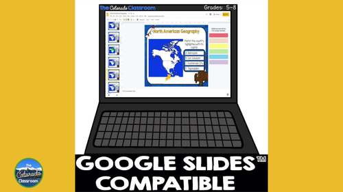 North America Map and Geography DIGITAL Cards | Google Classroom™ | Boom