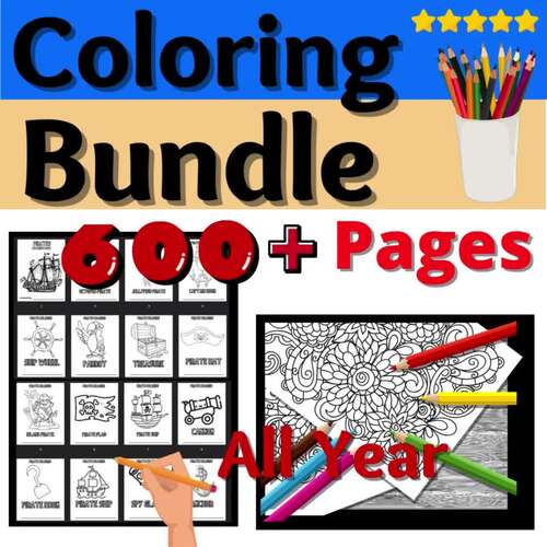 Coloring Pages Activity Growing Bundle of Color Books Resources No Prep ...