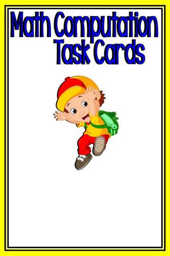 MATH COMPUTATION TASK CARDS School Riddles Addition Print Digital