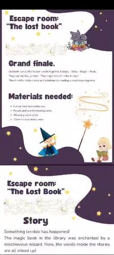 Escape Room | “The lost book” | For kids by The Designer English Teacher