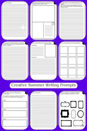 Creative Writing Prompts Summer by ESL Teacher Tess | TPT