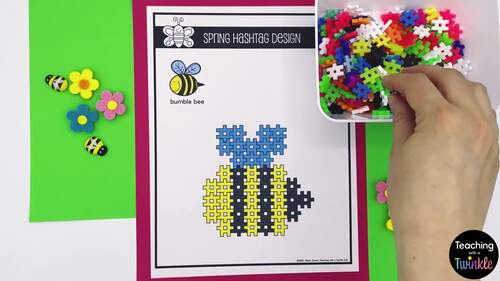 Spring Hashtag Block Designs by Teaching with a Twinkle | TPT