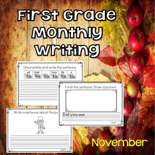 November Writing Prompts for 1st Grade | November Daily Writing Journal