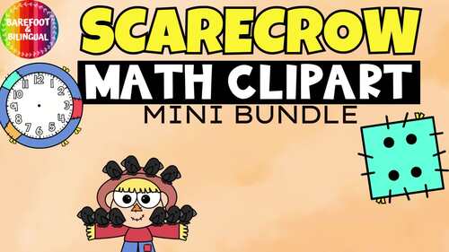 Scarecrow Math Clipart Mini Bundle | 6 Sets in 1 | Fall Clipart Images