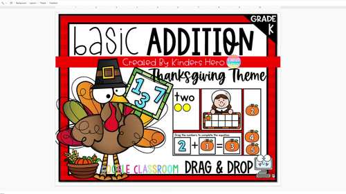 Thanksgiving Addition Math for Google Slides Distance Learning by ...