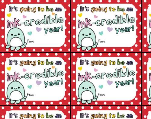 Octopus-Themed Beginning of Year Gift Tag- It's going to be an ink ...