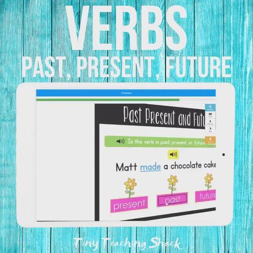 Verb Tense Boom Cards | Distance Learning by Tiny Teaching Shack