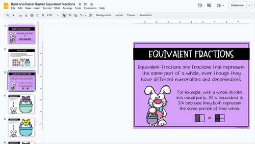 Easter Basket Math Craft | Equivalent Fractions Easter Basket | Digital ...