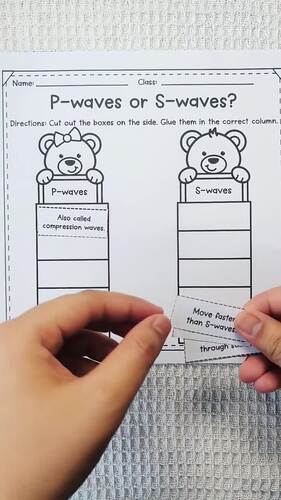 P-waves or S-waves? Cut and Paste Sorting Activity by Taketing Academy