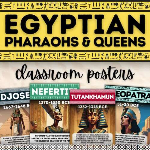 Egyptian Pharaohs and Queens Posters Ancient Egypt Civilization ...