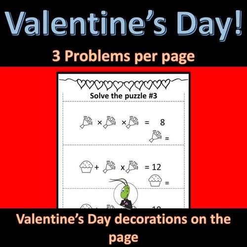 Valentine's Day Number Sense Logic Puzzles by Grasshopper Mathematics