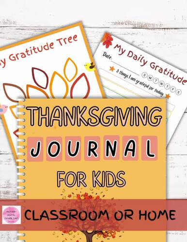 Thanksgiving games Gratitude journal with apple tree and thumbprint art ...