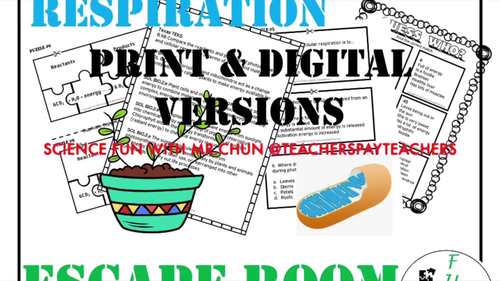 Photosynthesis & Cellular Respiration Escape Room | Digital & Print ...
