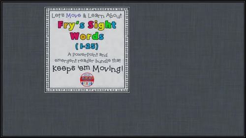 Sight Word Book and PowerPoint BUNDLE Fry 1-25 by Kinesthetic Classroom