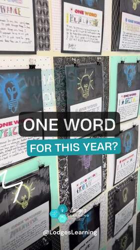 One Word Project BUNDLE:Writing, Chalk Art, Goal Setting, Goal Tracker ...
