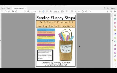 Fluency Strips Reading Fluency Practice with Expression Games ...