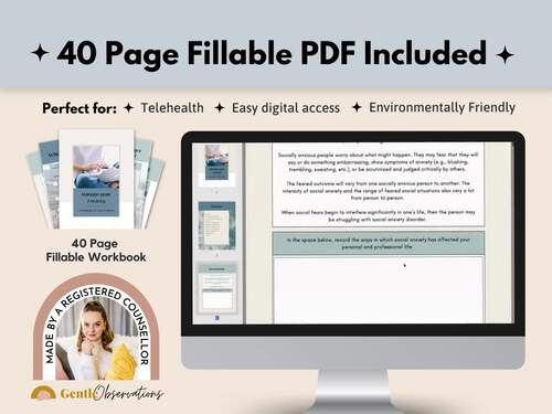 Social Anxiety Workbook for Teen & Adults - Therapy Worksheets | TPT