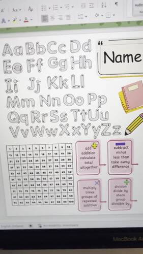 Table Mat for Struggling Readers by TheBookishMúinteoir | TPT