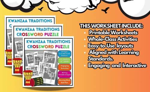 Kwanzaa Traditions & Symbols Crossword Activities 4th,5th,6th,7th,8th ...